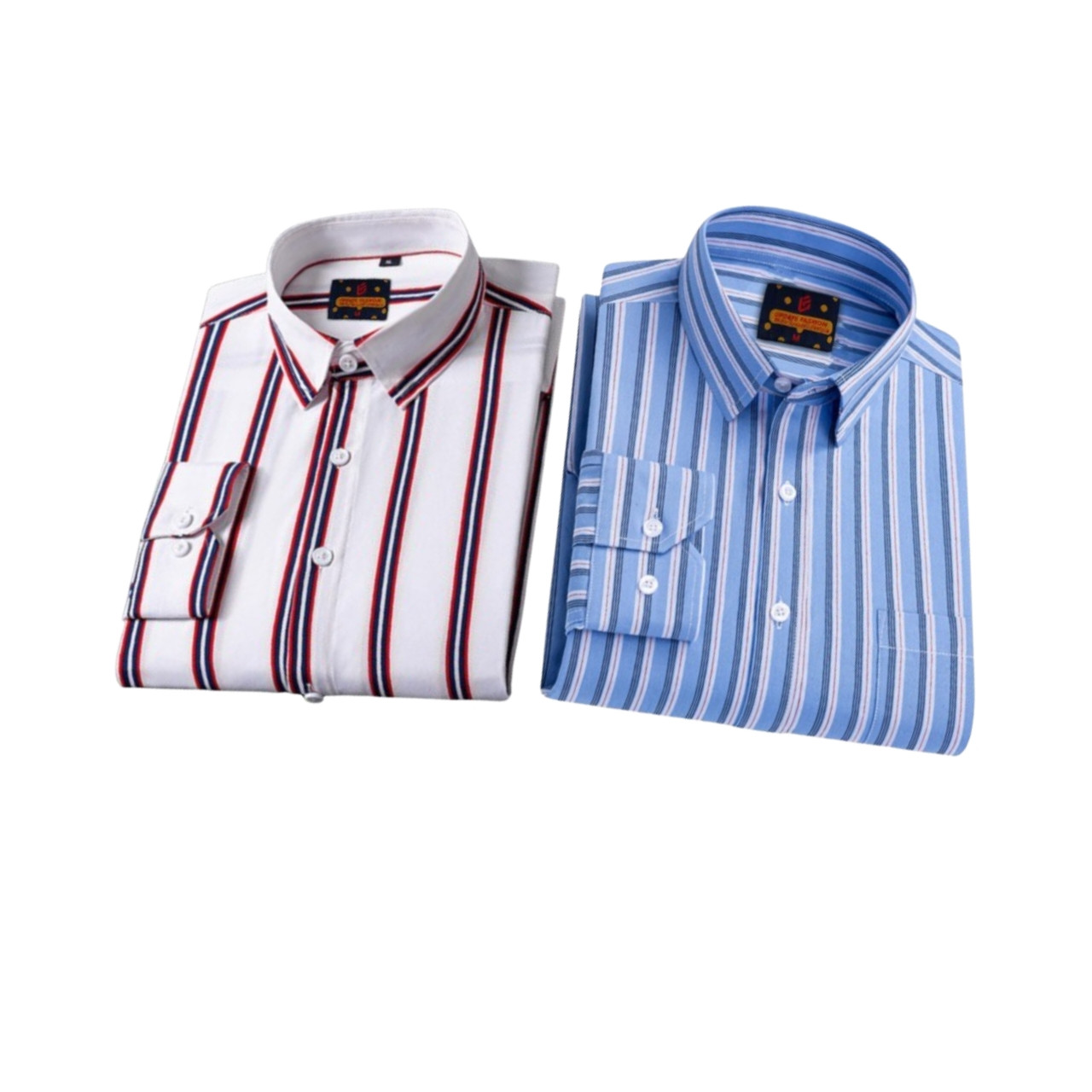 2 pis combo Full Sleeve Formal Stripe Shirt || 1217